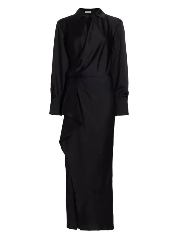 Simkhai Talita Draped Front Maxi Dress - Black