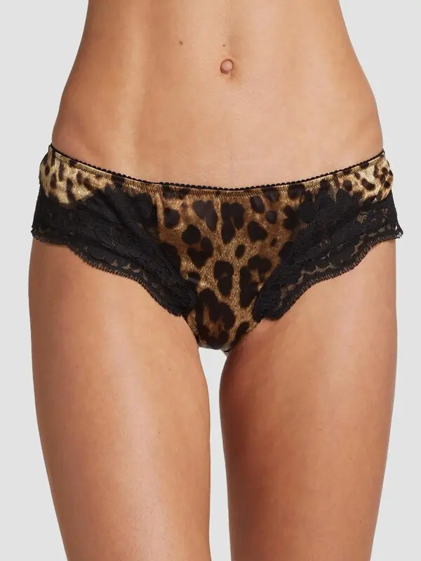 Dolce & Gabbana Lace & Silk-blend Briefs
