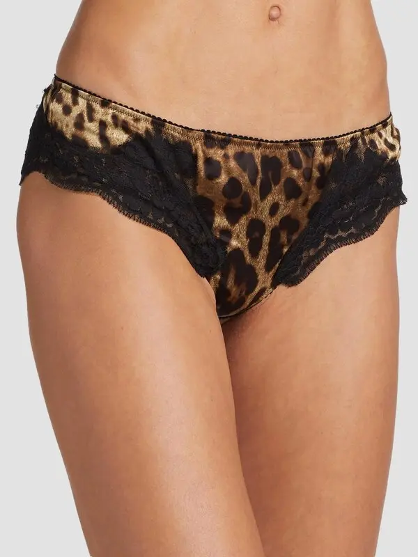 Dolce & Gabbana Lace & Silk-blend Briefs
