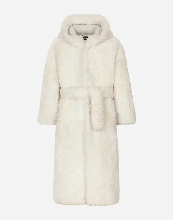 Dolce & Gabbana Shearling Hooded Coat