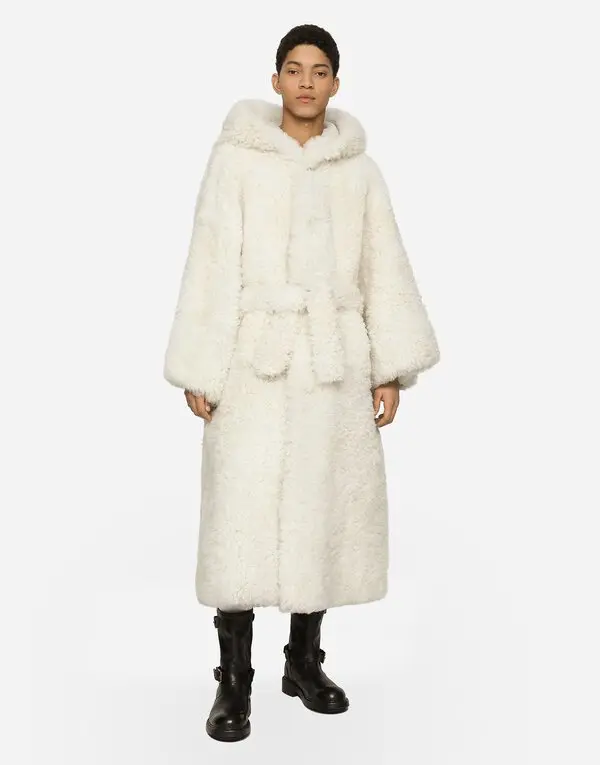 Dolce & Gabbana Shearling Hooded Coat