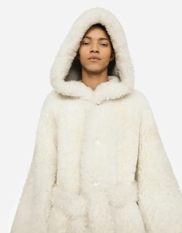Dolce & Gabbana Shearling Hooded Coat