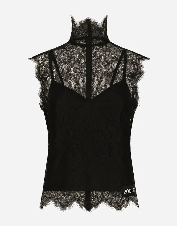 Dolce & Gabbana Chantilly Lace High-neck Top