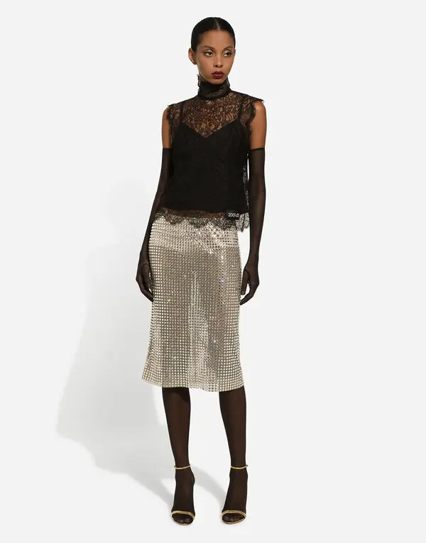Dolce & Gabbana Chantilly Lace High-neck Top