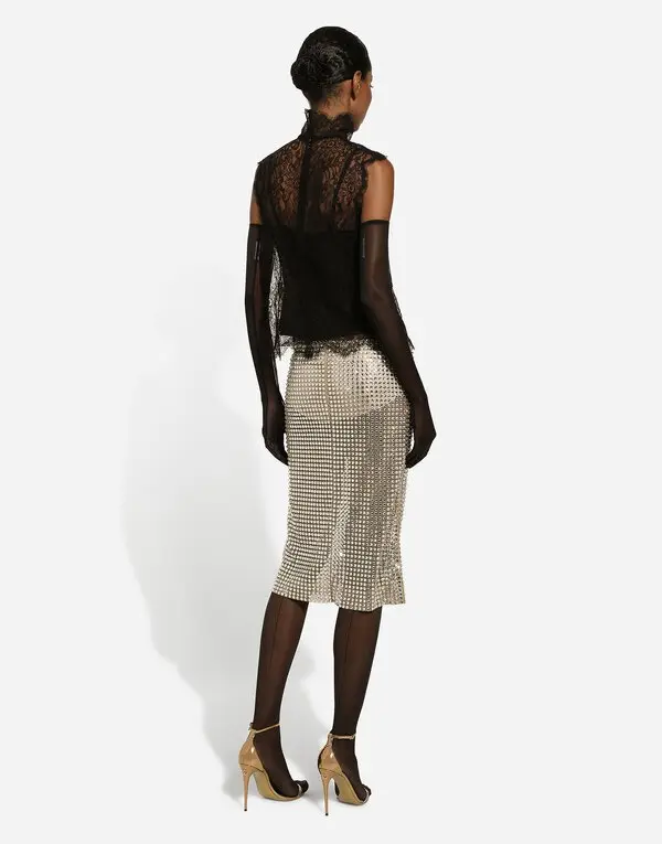 Dolce & Gabbana Chantilly Lace High-neck Top