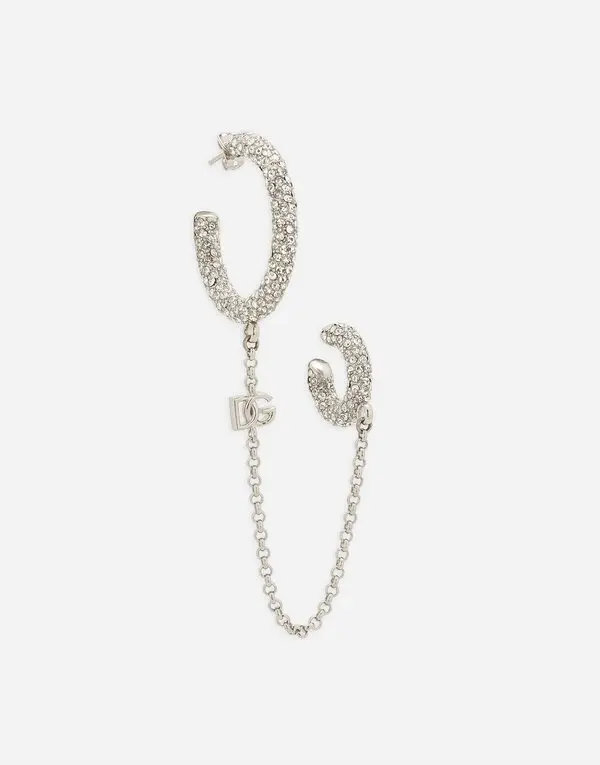 Dolce & Gabbana Rhinestone Earring With Chain