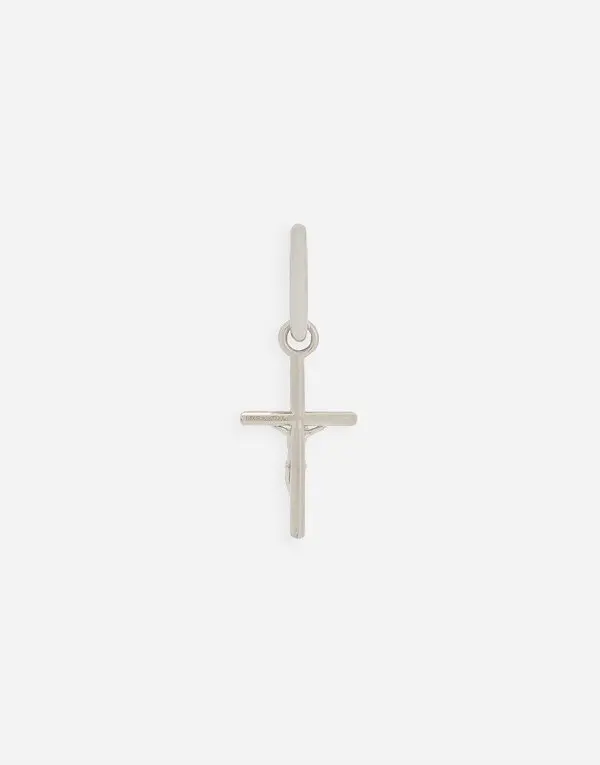 Dolce & Gabbana Single Creole Earring With Cross Pendant