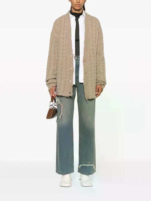EDWARD CUMING Logo-patch Wide-leg Jeans