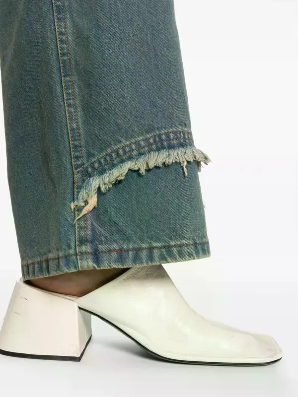 EDWARD CUMING Logo-patch Wide-leg Jeans