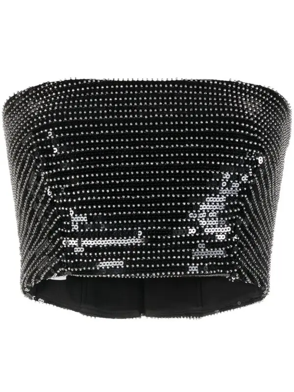 GEMY MAALOUF Sequined Bandeau Top