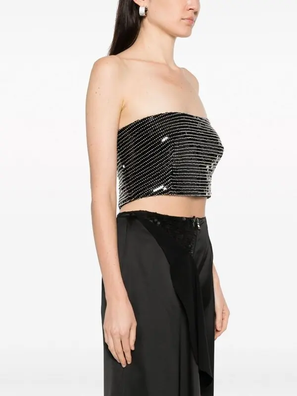 GEMY MAALOUF Sequined Bandeau Top