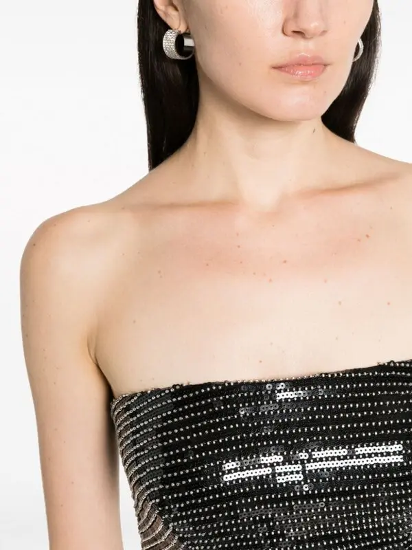 GEMY MAALOUF Sequined Bandeau Top