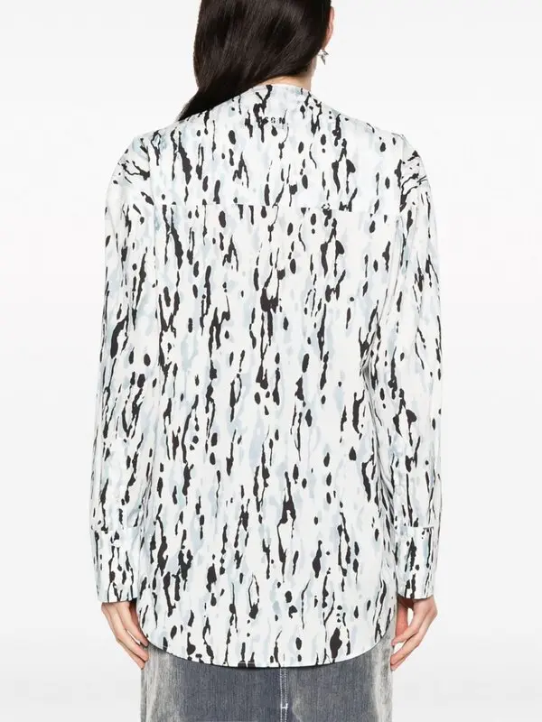 MSGM Graphic-print Cotton Blouse