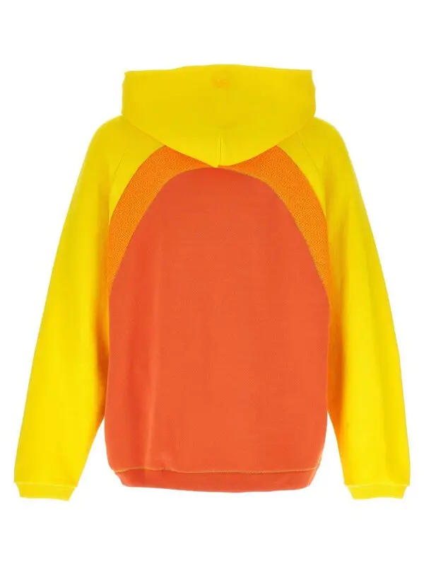 ERL Gradient-effect Panelled Cotton Hoodie - Orange