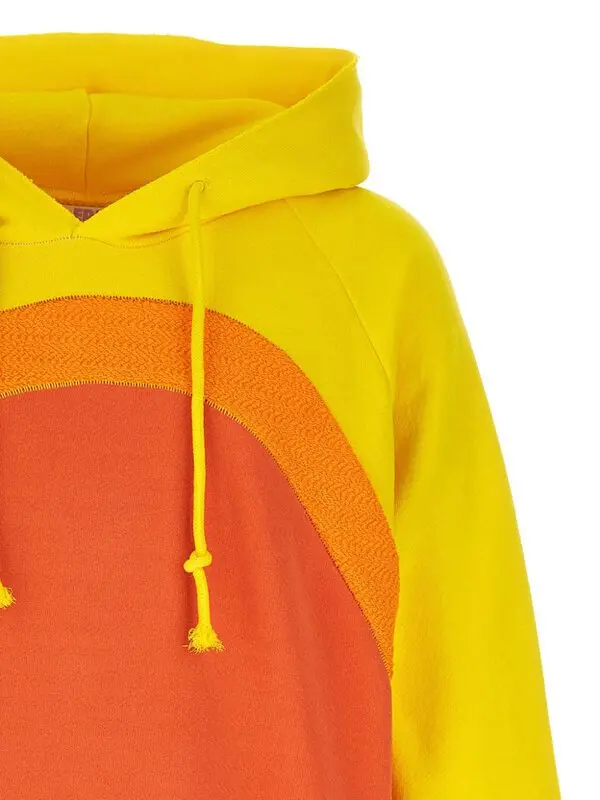 ERL Gradient-effect Panelled Cotton Hoodie - Orange