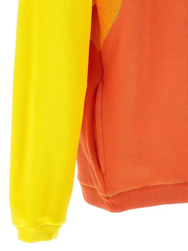 ERL Gradient-effect Panelled Cotton Hoodie - Orange