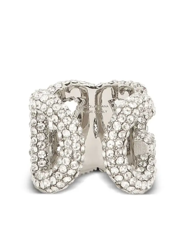 Dolce & Gabbana Logo Crystal-embellished Ring