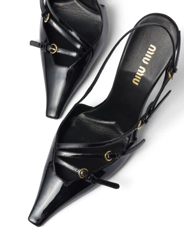 Miu Miu 105mm Buckle-embellished Slingback Pumps