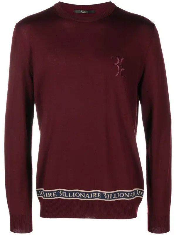 BILLIONAIRE Logo-embroidered Wool-silk Jumper