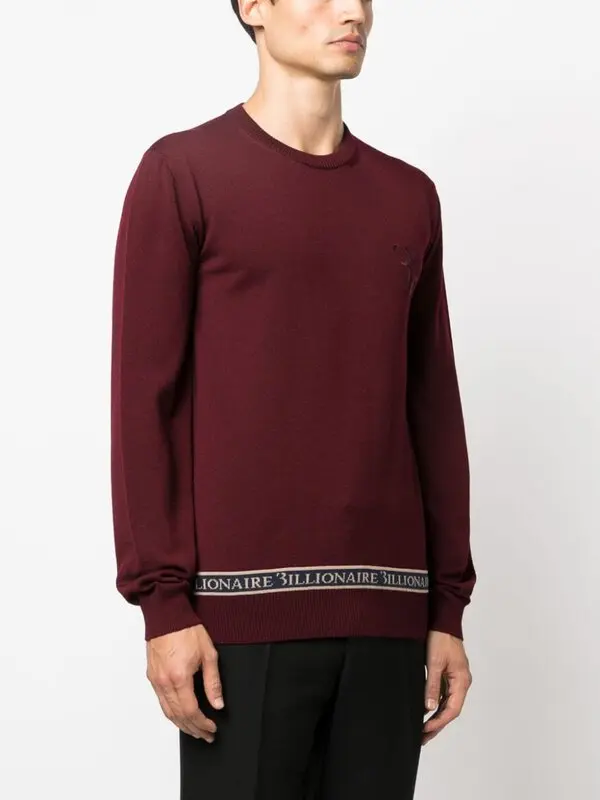 BILLIONAIRE Logo-embroidered Wool-silk Jumper