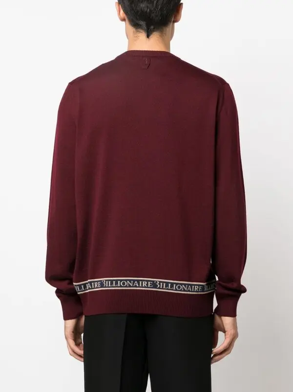 BILLIONAIRE Logo-embroidered Wool-silk Jumper