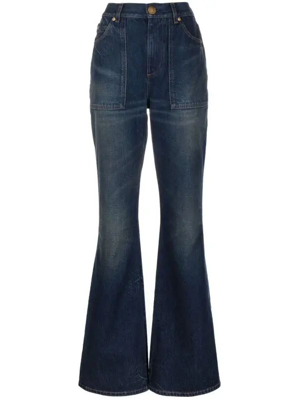 Balmain High-rise Flared Jeans - Blue