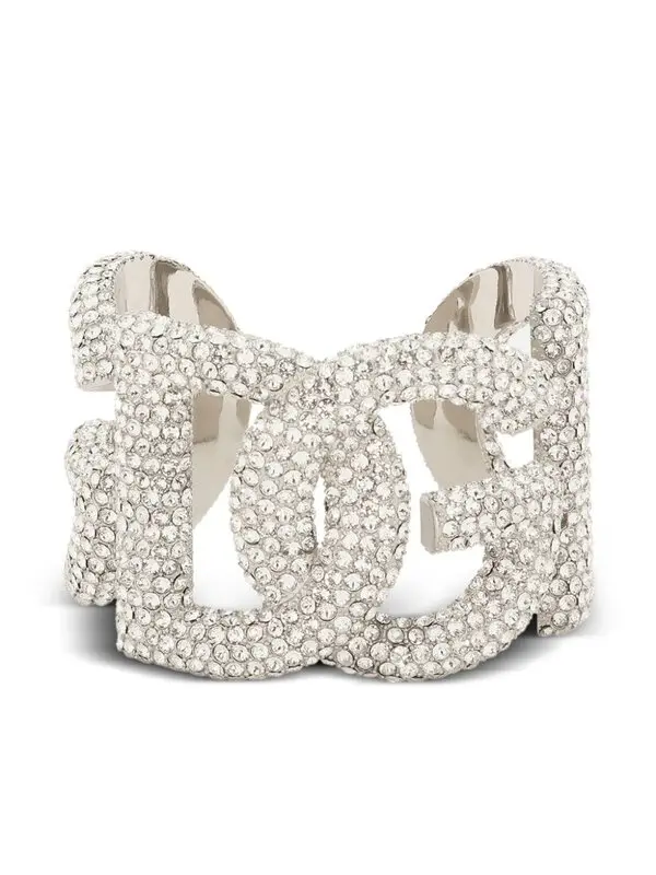 Dolce & Gabbana Crystal-embellished Cuff Bracelet - Silver
