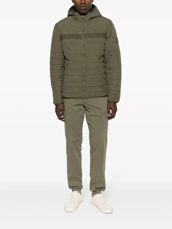 Tommy Hilfiger Logo-embroidered Padded Hooded Jacket - Green