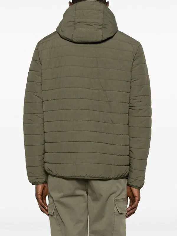 Tommy Hilfiger Logo-embroidered Padded Hooded Jacket - Green