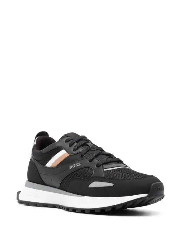 BOSS Striped Lace-up Sneakers - Black