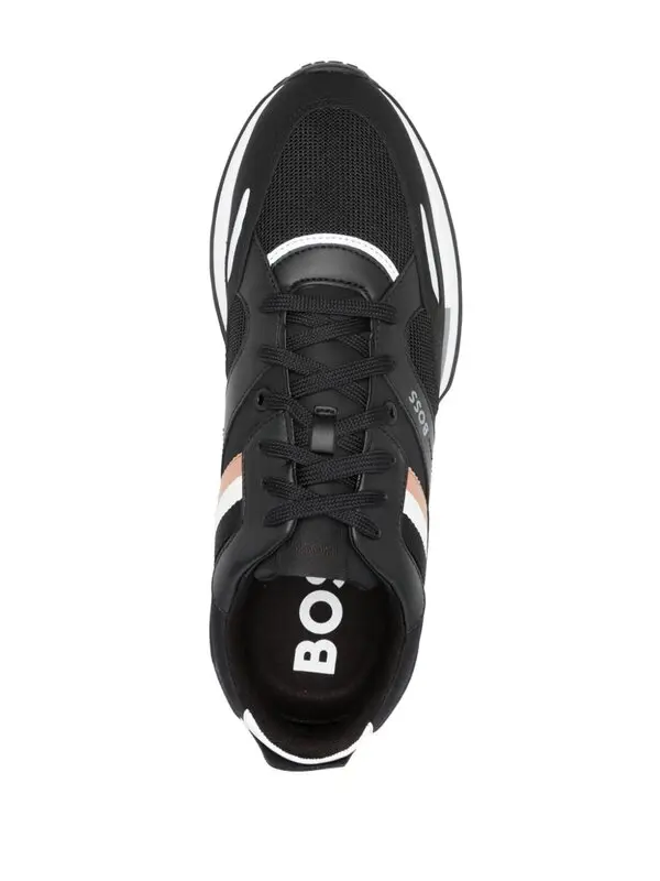 BOSS Striped Lace-up Sneakers - Black