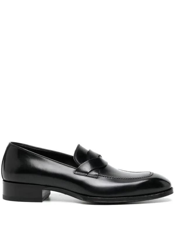 TOM FORD Leather Loafers - Black