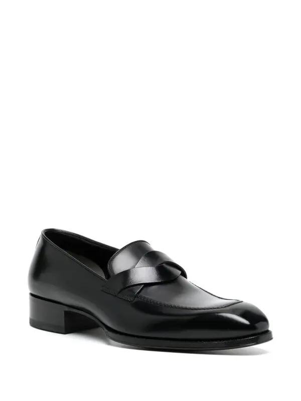 TOM FORD Leather Loafers - Black
