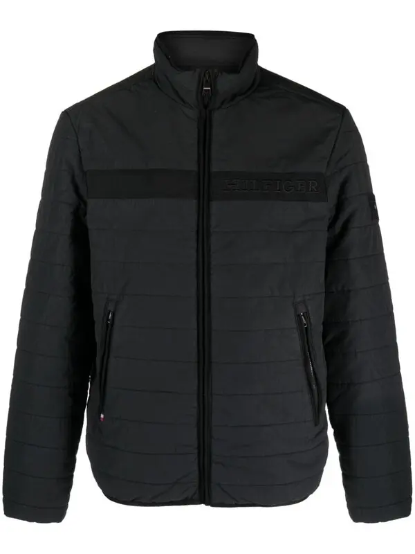 Tommy Hilfiger Logo-embroidered Padded Jacket - Black