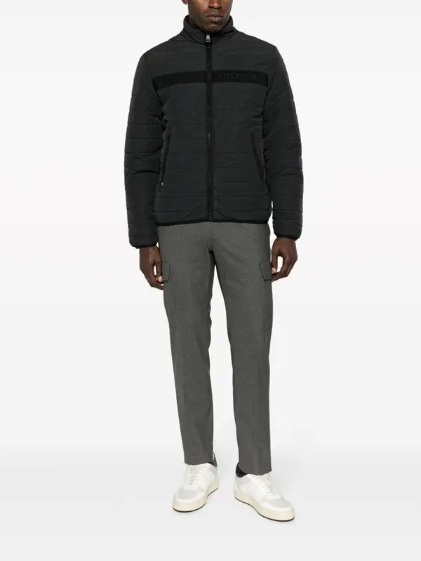 Tommy Hilfiger Logo-embroidered Padded Jacket - Black