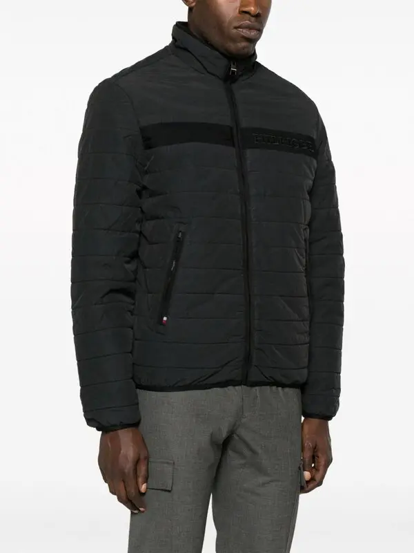 Tommy Hilfiger Logo-embroidered Padded Jacket - Black