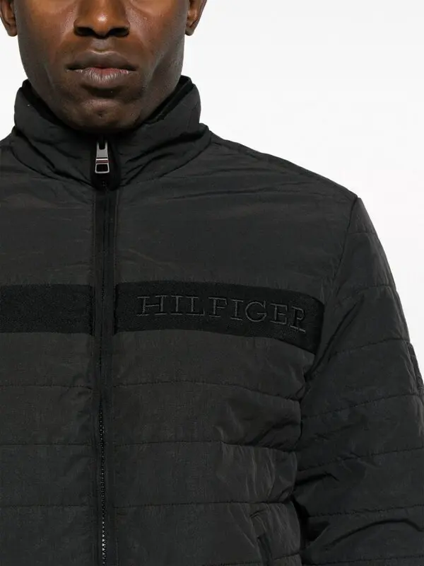 Tommy Hilfiger Logo-embroidered Padded Jacket - Black