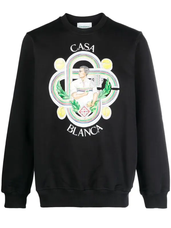 Casablanca Le Joueur Cotton Sweatshirt - Black