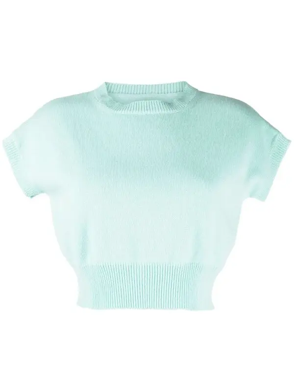 TEDDY CASHMERE Genova Sleeveless Cropped Cashmere Jumper - Blue
