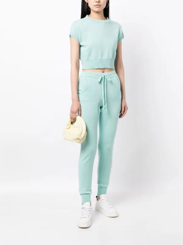 TEDDY CASHMERE Genova Sleeveless Cropped Cashmere Jumper - Blue