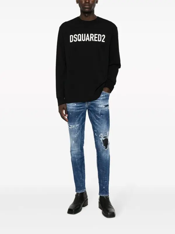 Dsquared2 Distressed Slim-cut Jeans - Blue