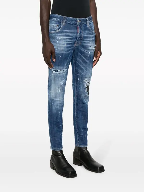 Dsquared2 Distressed Slim-cut Jeans - Blue