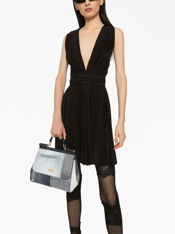 Dolce & Gabbana Plissé Halterneck Mini Dress