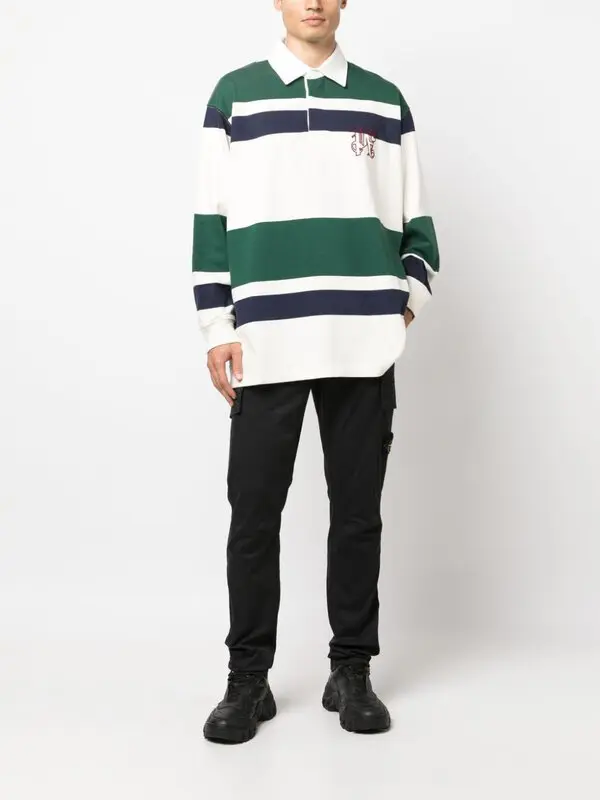 Palm Angels Striped Cotton Polo Shirt