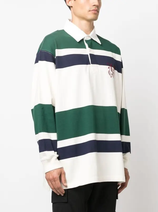 Palm Angels Striped Cotton Polo Shirt