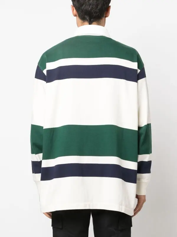 Palm Angels Striped Cotton Polo Shirt