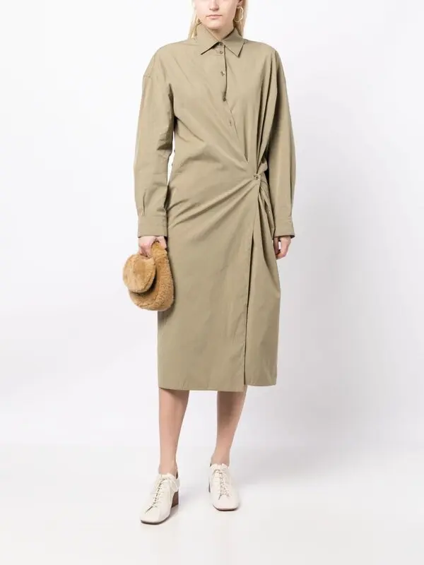LEMAIRE Twisted Poplin Shirt Dress
