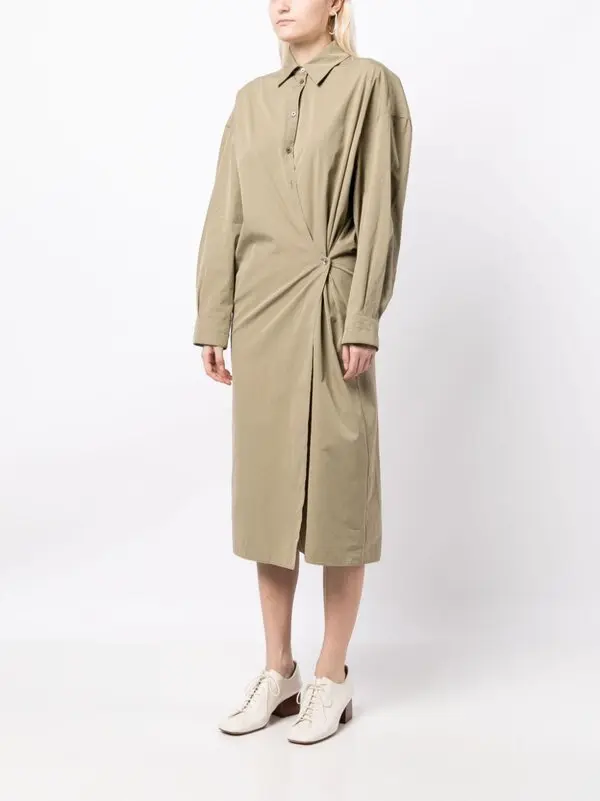 LEMAIRE Twisted Poplin Shirt Dress