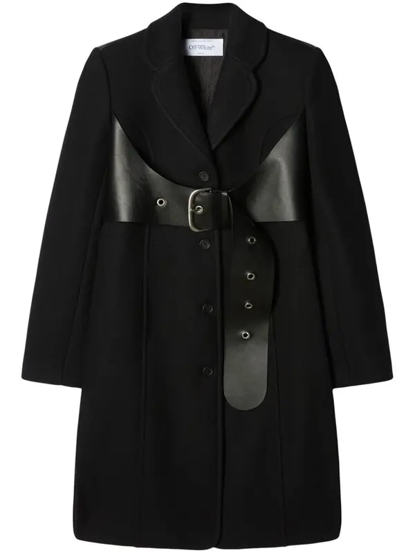 Off-White Belted Single-breasted Coat