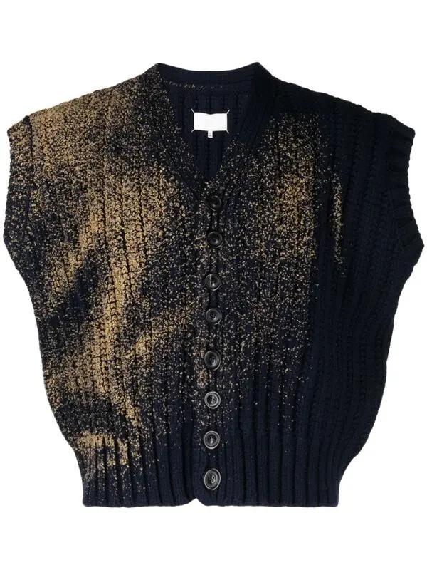 MAISON MARGIELA Contrasting-trim V-neck Cardigan